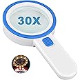 Amazon.com: Nazano Magnifying Glass with 12 LED Lights,30X Double Glass ...
