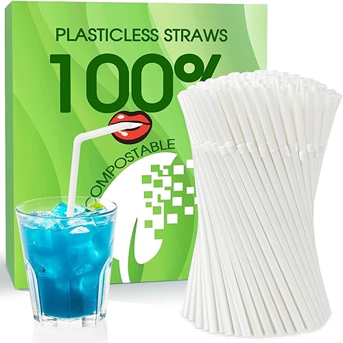 Plasticless 100P PLA Disposable Drinking Straws Corn Plant Based ...