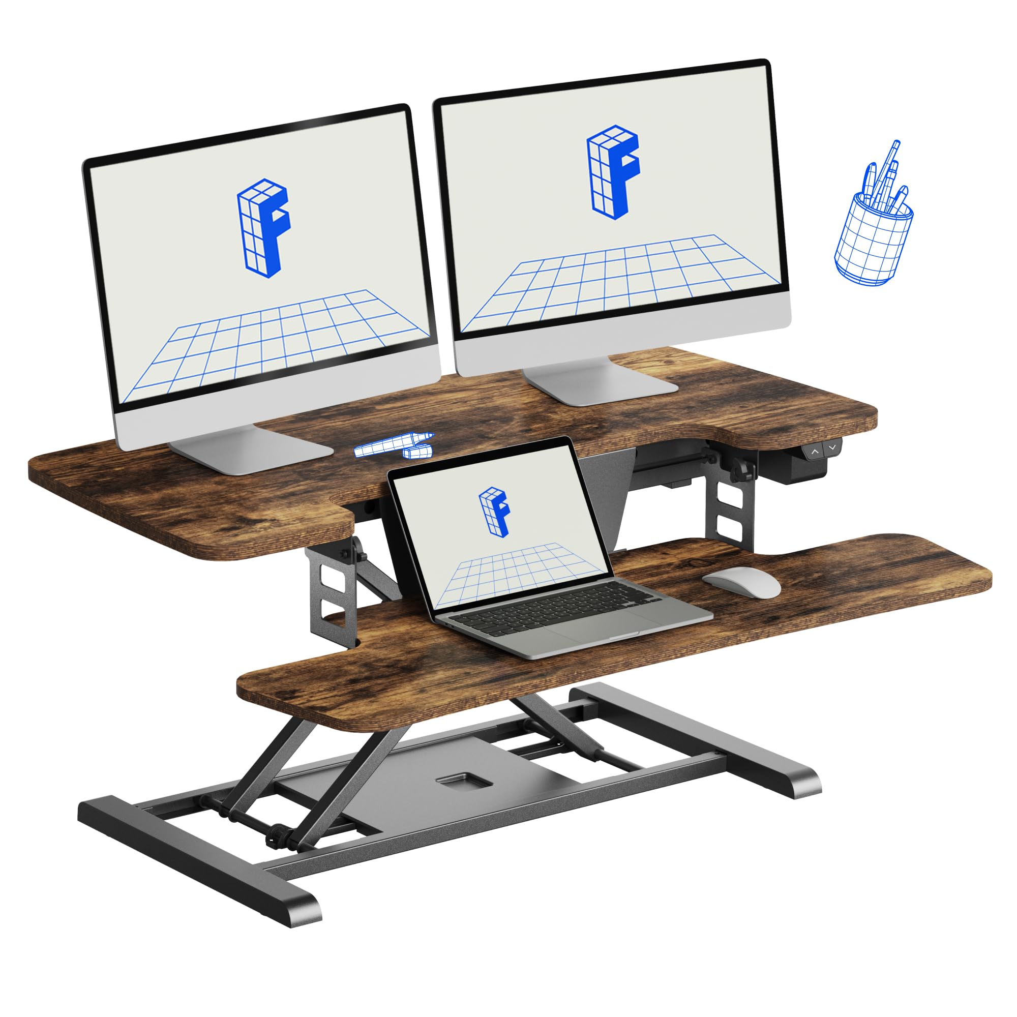 FLEXISPOT 35" Electric Standing Desk Converter, Height Adjustable ...