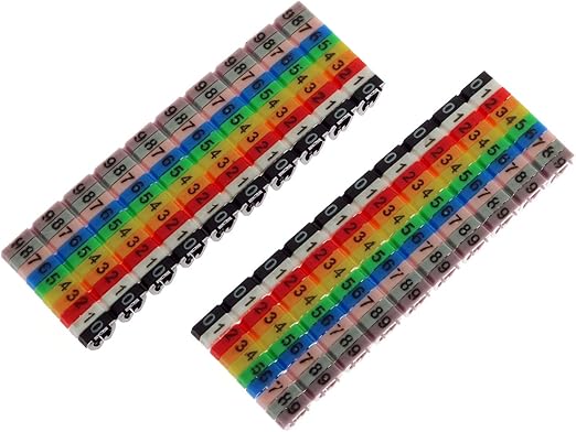 Amazon.com: E-outstanding 200PCS 0-9 Coded Clip on Plastic Cable ...