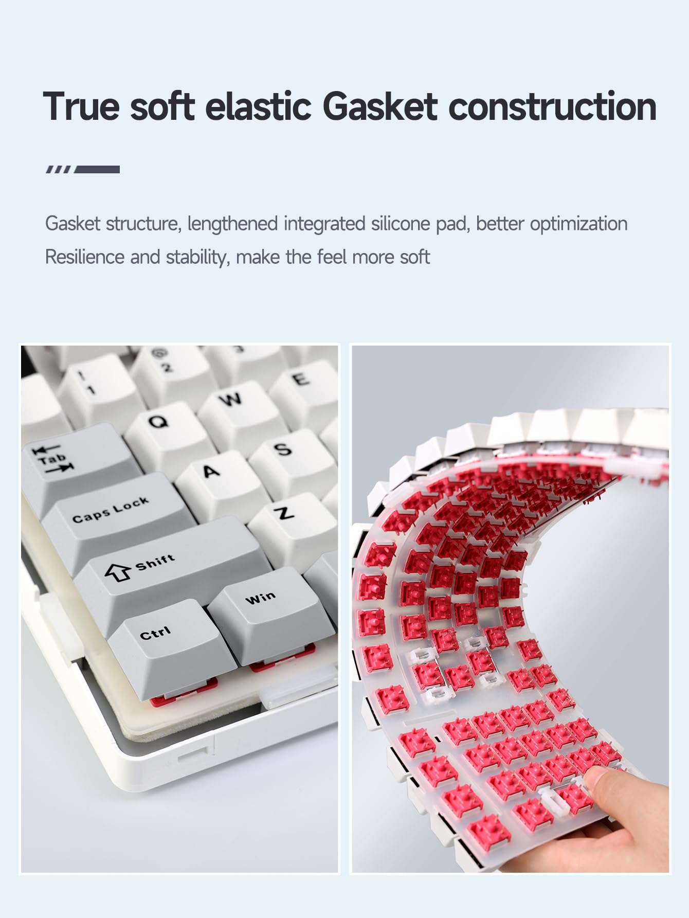 Mua x Aula Mechanical Keyboard,96% Layout Gasket Mounted Hotswap Tri ...