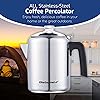 Elite Gourmet EC008 Classic Stovetop Coffee Percolator, Glass Clear ...