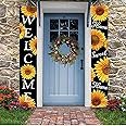 Amazon.com: KYMY Sunflower Summer Banners,Welcome Porch Sign,Sunflower ...