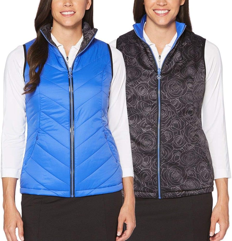 Callaway Women's Thermal Quilted Reversible Golf Vest Sleeveless ...