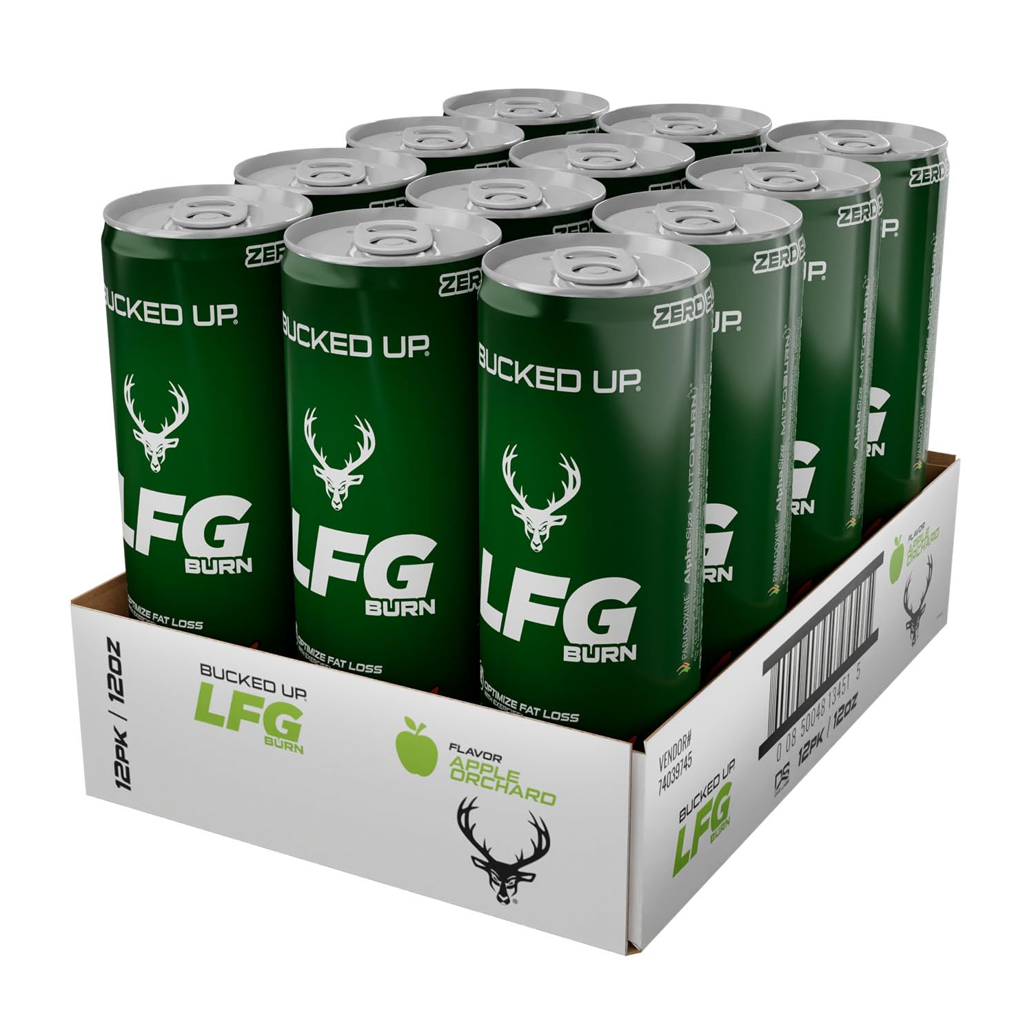 Bucked Up LFG BURN Energy Drink - Zero Sugar - 12 Pack (Apple Orchard) on Galleon Philippines