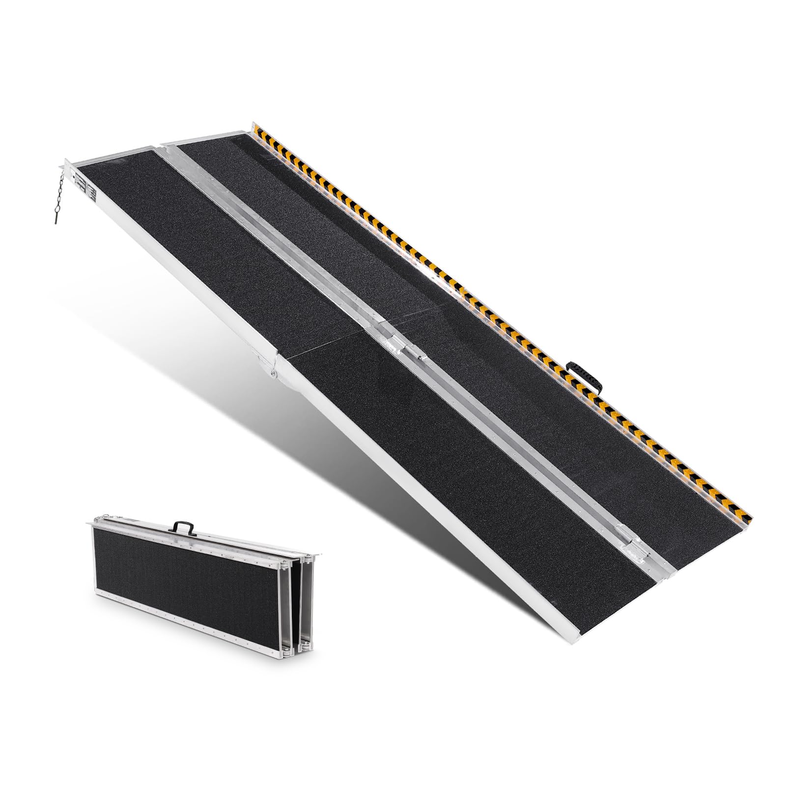 VEVOR Portable Wheelchair Ramp 10FT, Non-Slip Aluminum Folding Handicap ...