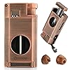 FANKAI Cigar Torch Lighter with Cigar Cutter V Cut Cigar Punch Cigar ...