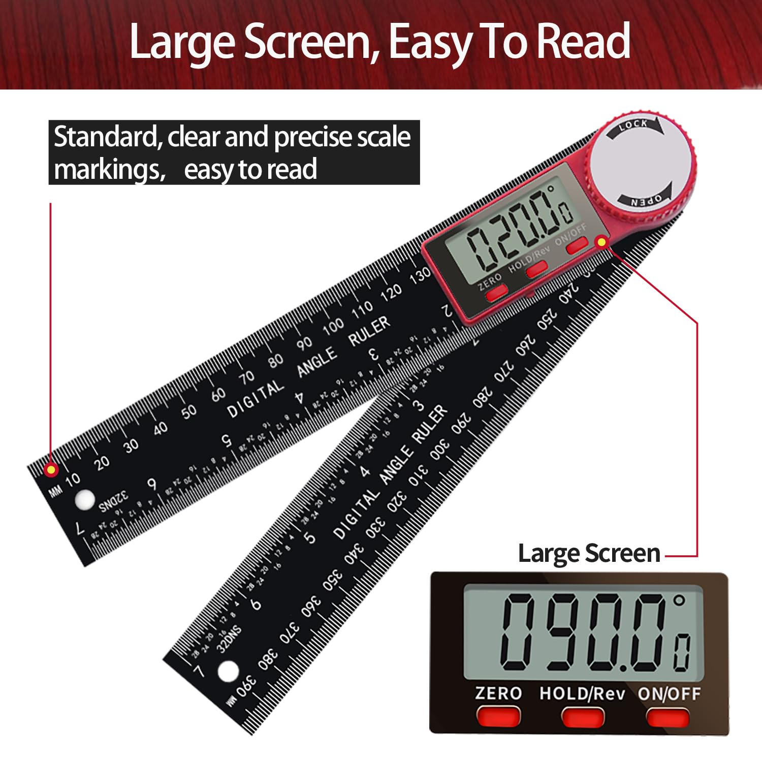Mua Digital Protractor Protractor Ruler with 200mm Carbon Fiber Plastic ...
