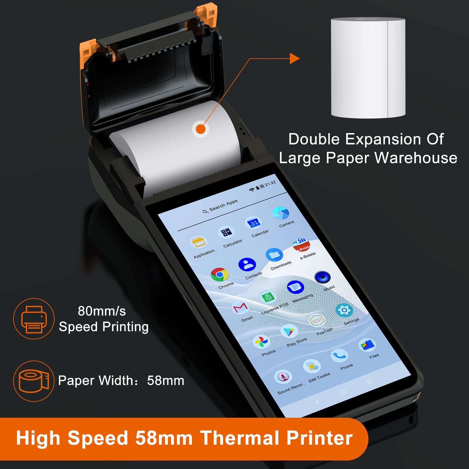 Symcode New POS PDA Thermal Receipt Printer 5.99" High Resolution And ...