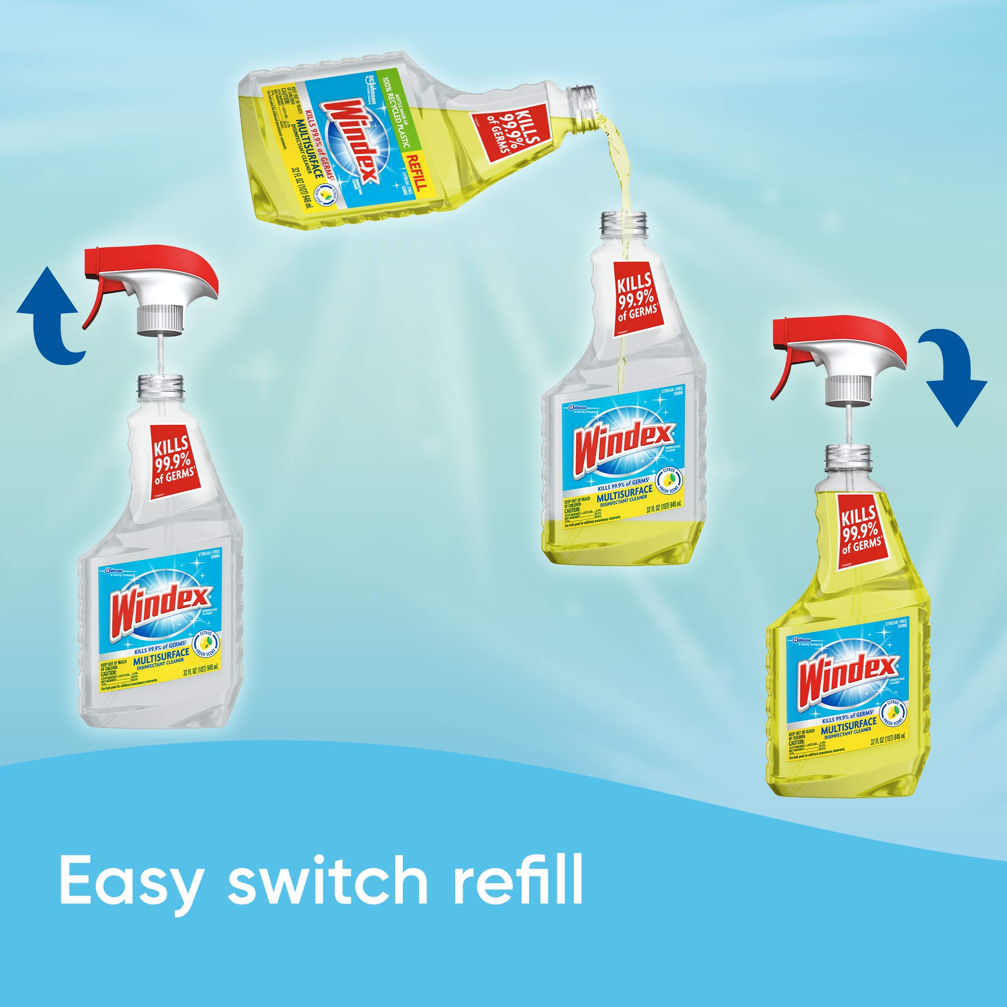 Mua Windex Refill Multipurpose Cleaner Disinfectant Spray, Bottle Made ...