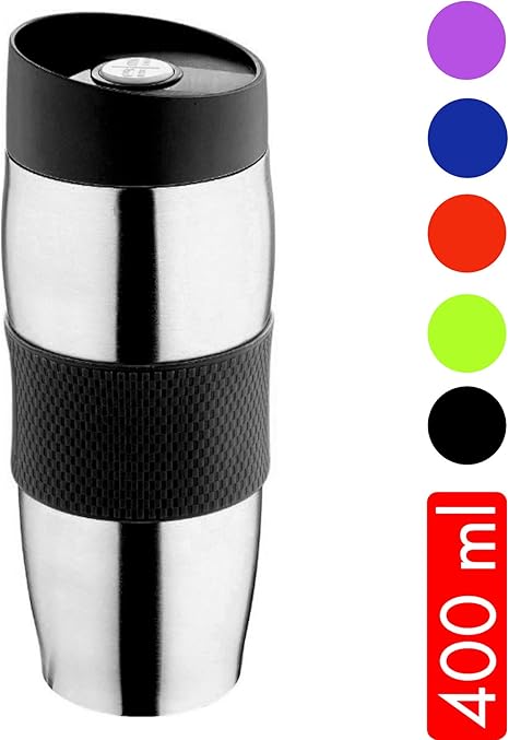 Thermobecher Kaffee To Go Becher Edelstahl 400ml Schwarz ...