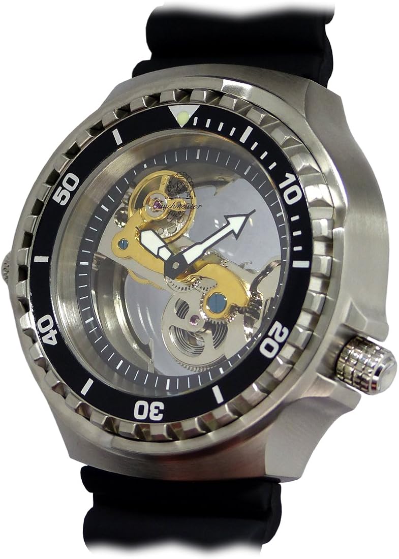Amazon.com: German Tauchmeister Diver watch automatic open Sapphire ...