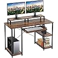 Amazon.com: FDW Computer Desk 46" Gaming Writing Desk with Keyboard ...