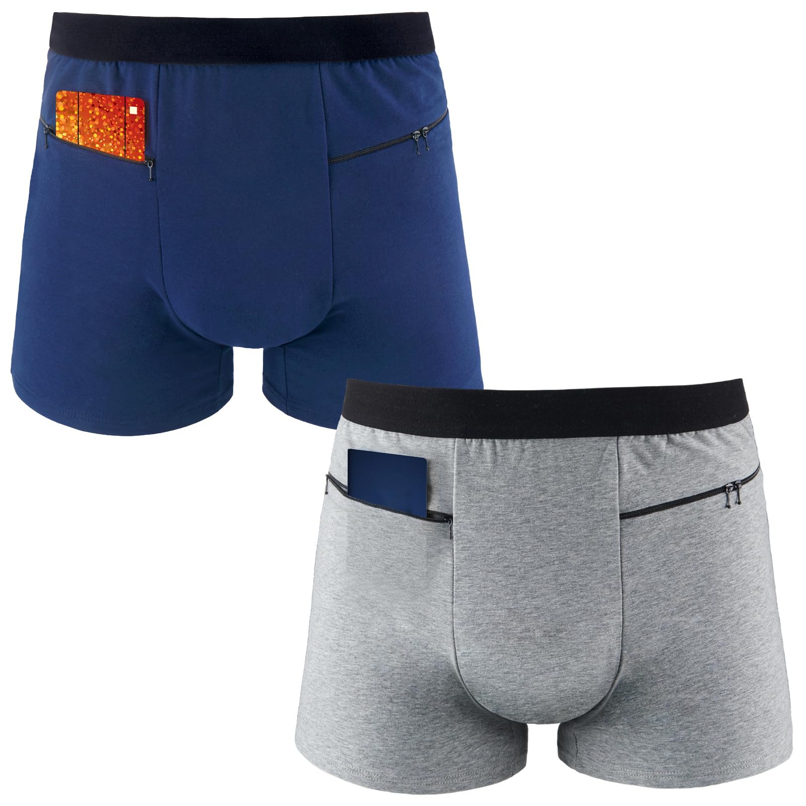 Funnysoft 2 Packs Men Pocket Underwear Boxer Panties Travel Briefs with ...