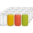 Amazon.com: Glass Juice Shot Bottles Set - Wide Mouth for Juicing ...