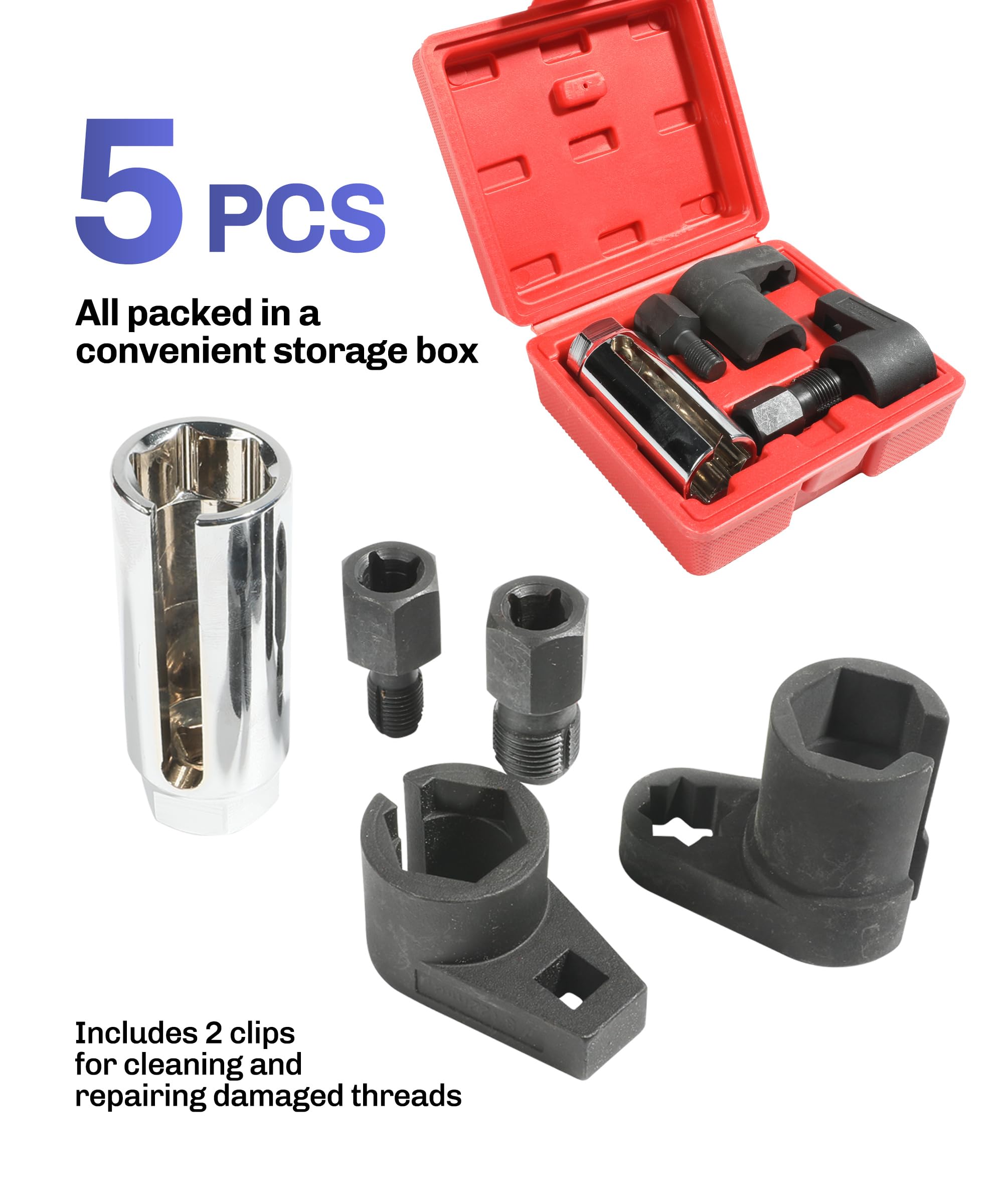 Mua O2 Sensor Socket,Automotive Tool Oxygen Sensor Socket Set Wrench Remover Tool and Thread ...