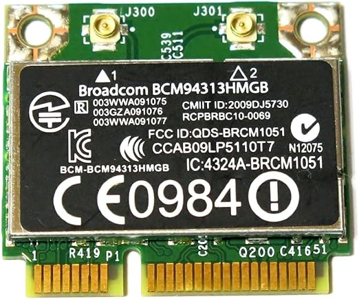Broadcom BCM94313HMGB WLL6230B D4 Toshiba PA3829U PCIe WLAN Bluetooth ...