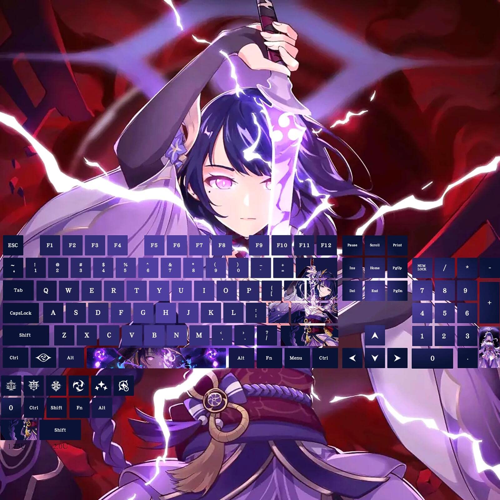 Mua YAMS Haragin Genshin PBT Key Cap Mechanical Keyboard PBT Dyed Sublimation OEM Profile ...