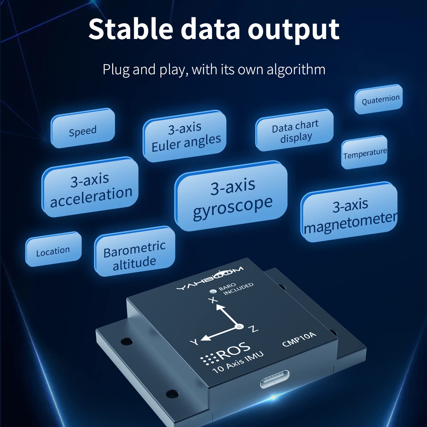 Mua Yahboom IMU Sensor Module High-Precision Gyroscope +Accelerometer+ Magnetometer with Kalman ...