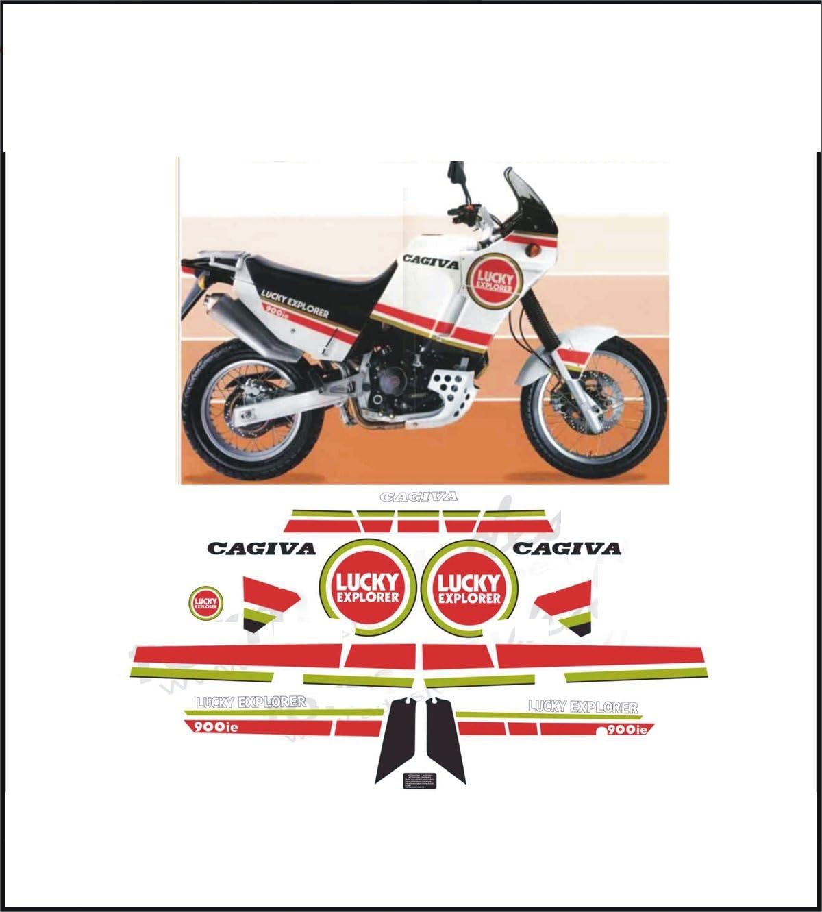 Kit adesivi decal stikers CAGIVA ELEFANT 900 IE LUCKY EXPLORER (ability ...