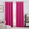 Amazon.com: HOMEIDEAS Raspberry Blackout Curtains, Hot Pink Curtains ...
