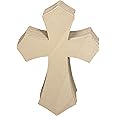 Amazon.com: 12 Inch 12 Pack Wood Cross Unfinished Wooden Crosses for ...