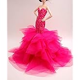 Amazon.com: Cora Gu Handmade Classic One Shoulder Navy Blue Embroidery ...