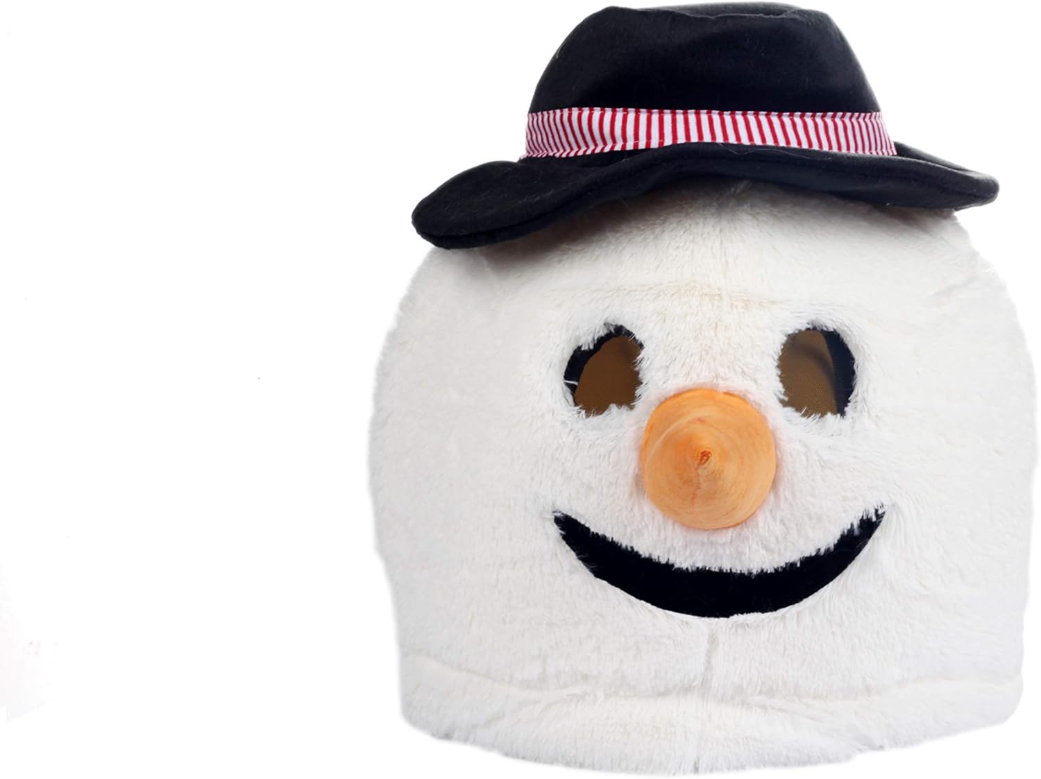 Amazon.com: Plush Snowman Mask Halloween Animal Mascot Head Costume ...