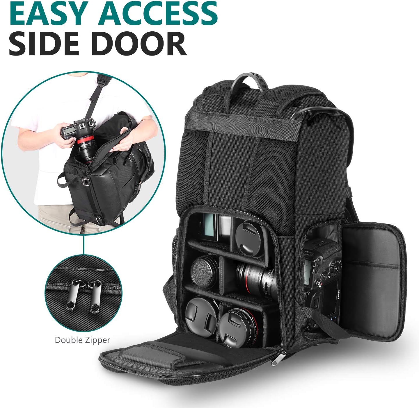 Neewer Camera Backpack, Durable Waterproof Camera Case Photography ...