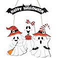 Amazon.com: Halloween Decoration Wooden Ghost Door Wreath for Front ...