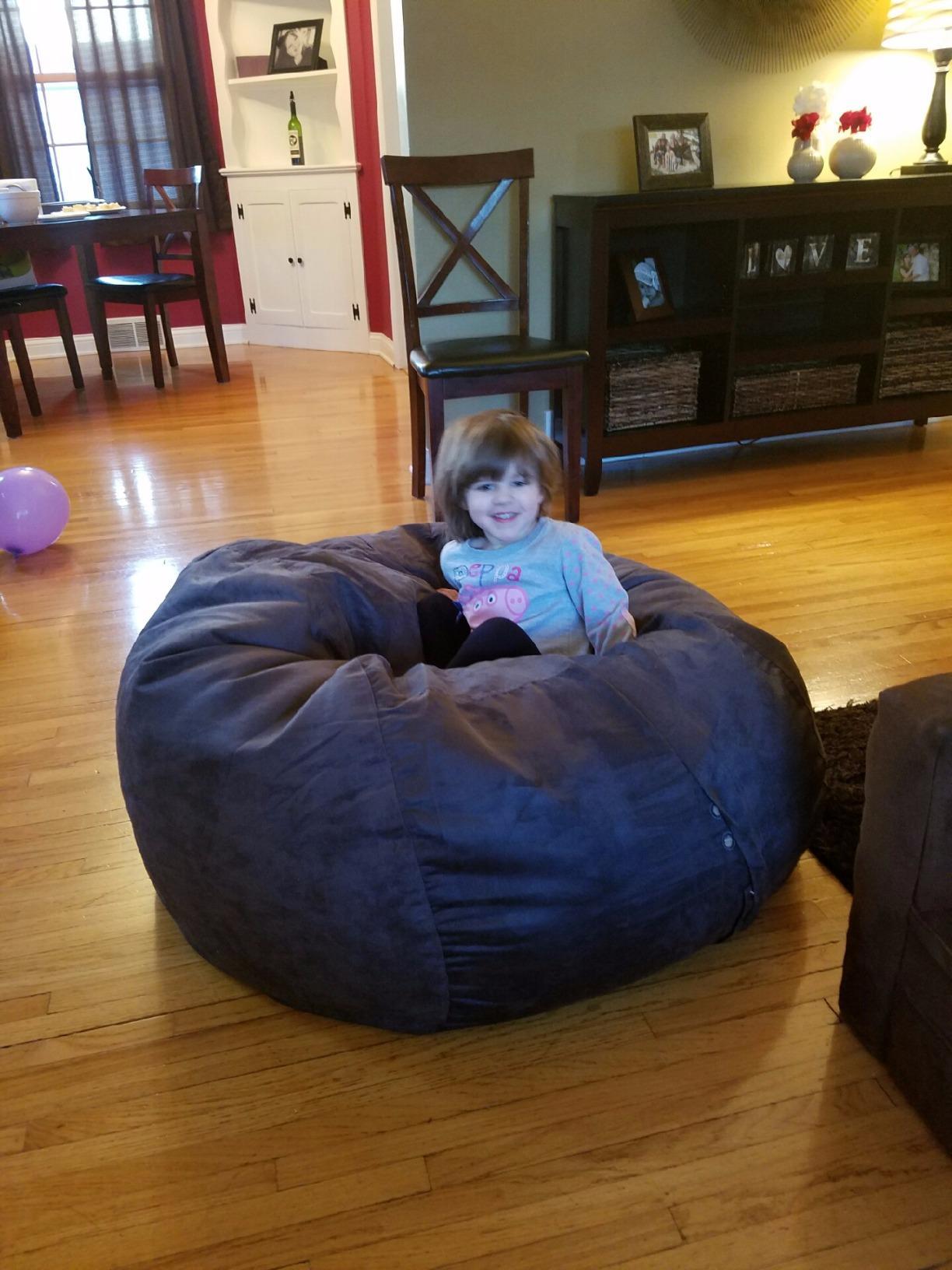 $26/mo - Finance Memory Foam Bean Bag Chair, Charcoal Furry | Buy Now ...