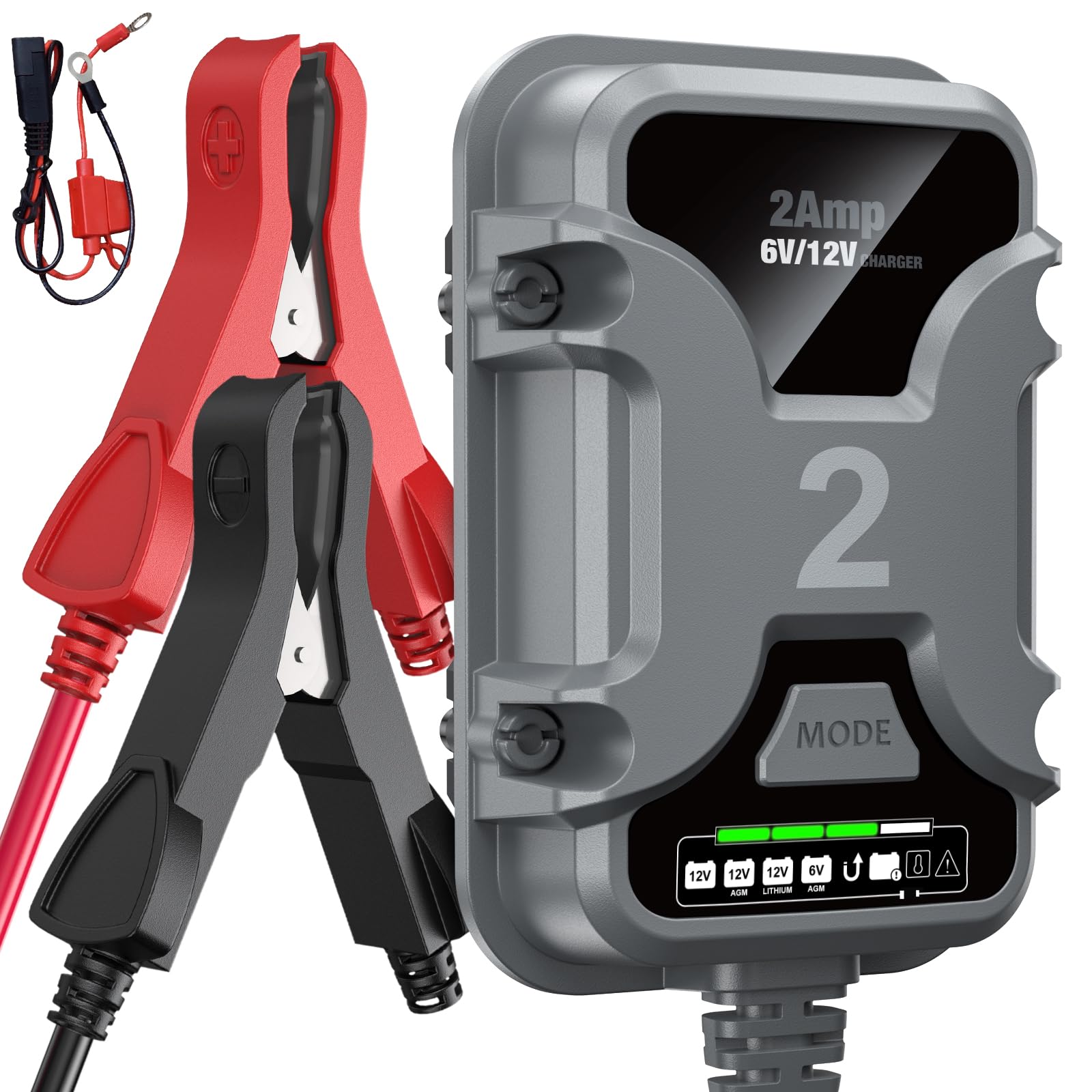 2A 6V/12V Smart Battery Charger – Auto Maintainer & Desulfator for AGM ...
