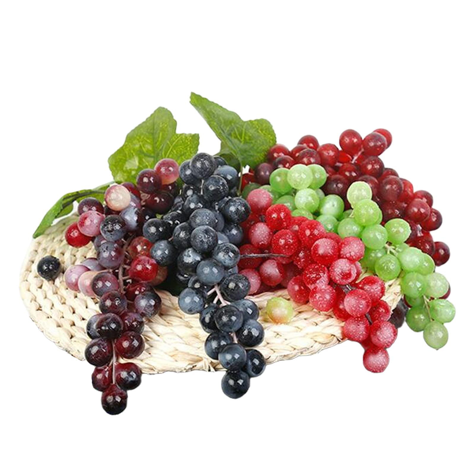 5 Bunches Artificial Grapes - Realistic Simulation Lifelike Rubber ...