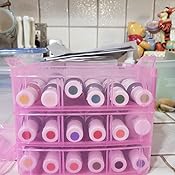 Amazon.com: DJUNXYAN 3-Tier 30 Sections Transparent Stackable Adjustable Compartment Slot ...