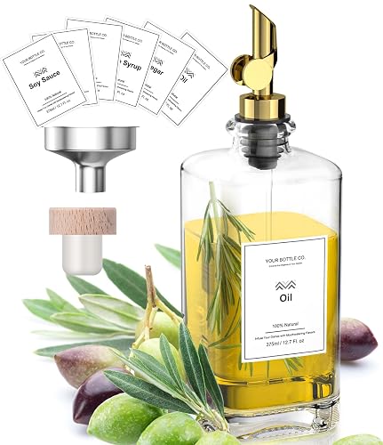 AYOTEE Glass Olive Oil Dispenser Bottle for Kitchen, Coffee Syrup ...