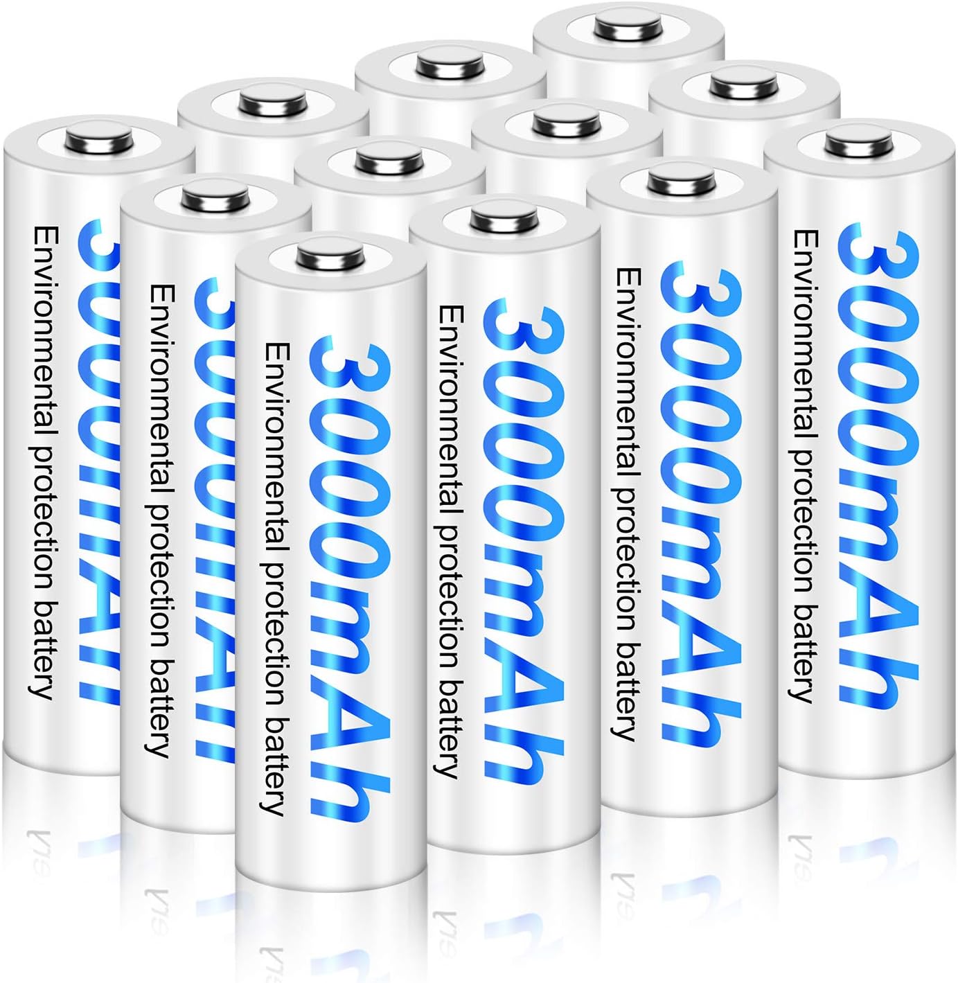 PALO 12 Pack 3000mAh 1.2V AA Ni-MH Rechargeable Batteries for Solar Lights with Case – BigaMart