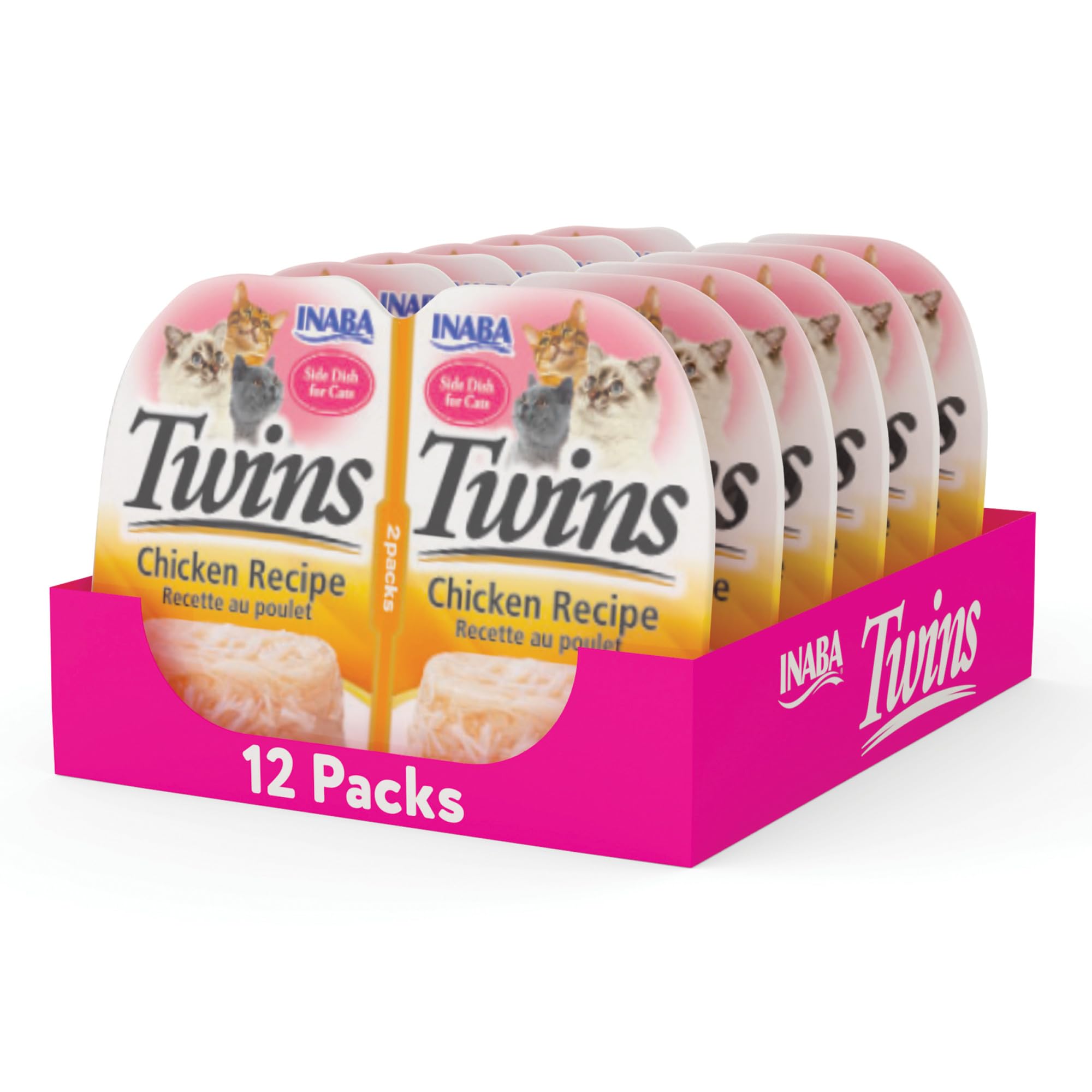 INABA Twins for Cats, Grain-Free Shredded Chicken & Broth Gelée Side ...