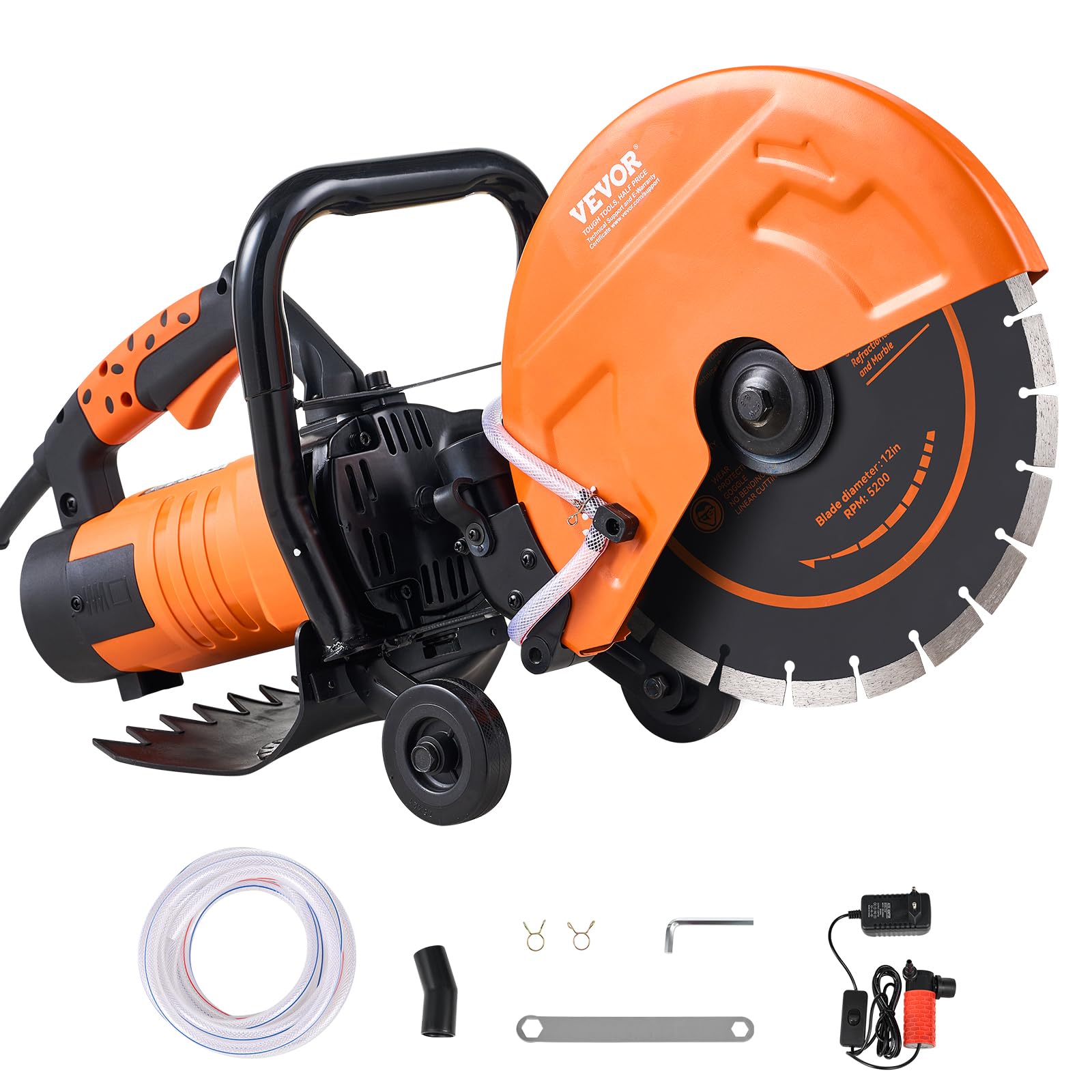 VEVOR Electric Concrete Saw, 12 in, 1800 W Motor Circular Saw Cutter ...