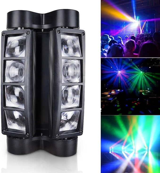 Betopper LED Moving Strobe Light, 8x3W RGBW 4-in-1 Sound Activated/DMX ...