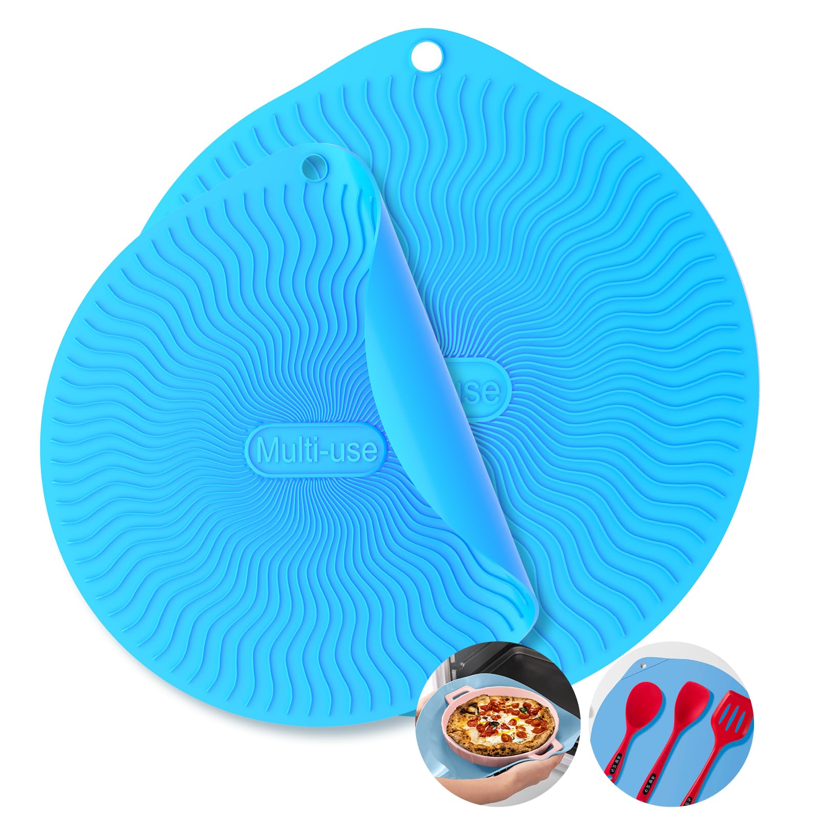 WISHSOM Multi-use Microwave Mat, Trivets for Hot Dishes, Food Grade ...