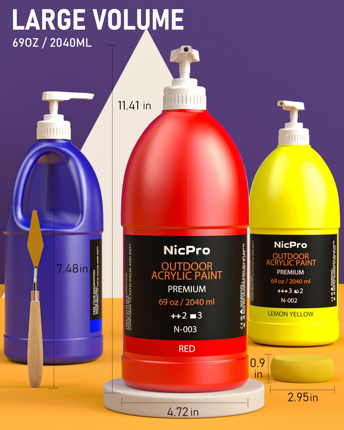 Mua 6 Colors Large Outdoor Acrylic Paint Set (69 oz, 2040ml) Rich Art ...