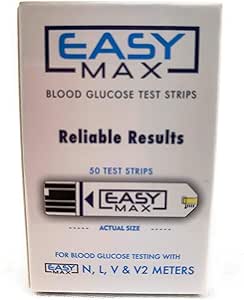 Amazon.com: EasyMax N Blood Glucose Test Strips, 50ct. : Health & Household