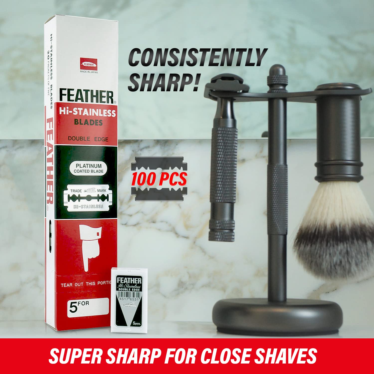 Feather Double Edge Safety Razor Blades 100 Count | Pricepulse