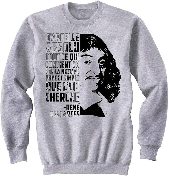 teesquare1st Men's René Descartes Absolue Grey Sweatshirt : Amazon.co ...