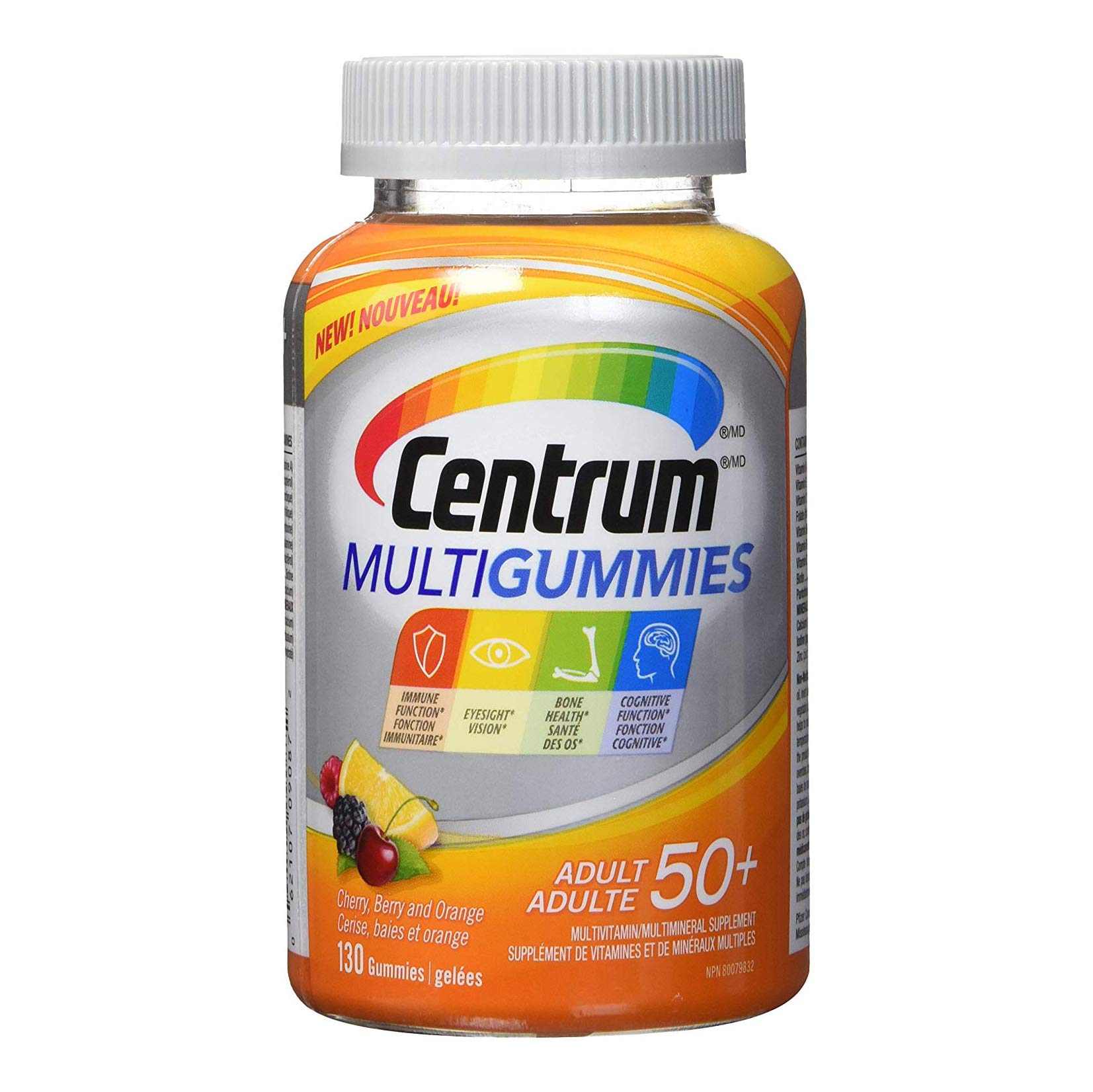 Buy Centrum Multigummies Adult 50+ (130 Count, Cherry, Berry, Orange ...