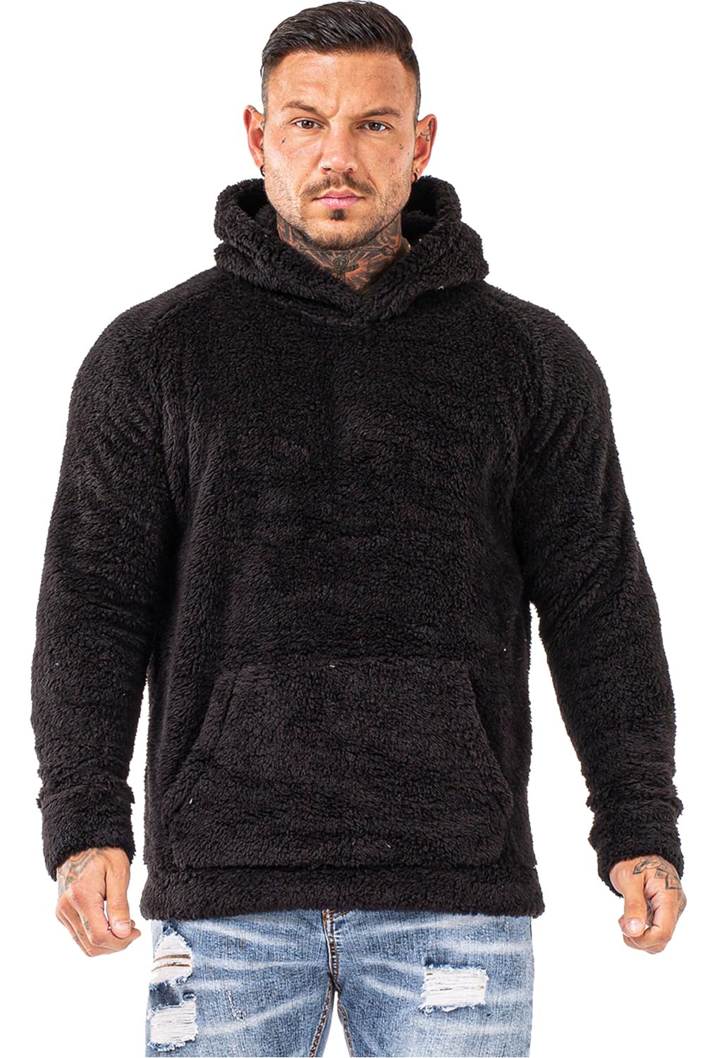 GINGTTO mens sherpa hoodie sweater Pullover Fashion Fuzzy Sweatshirts ...