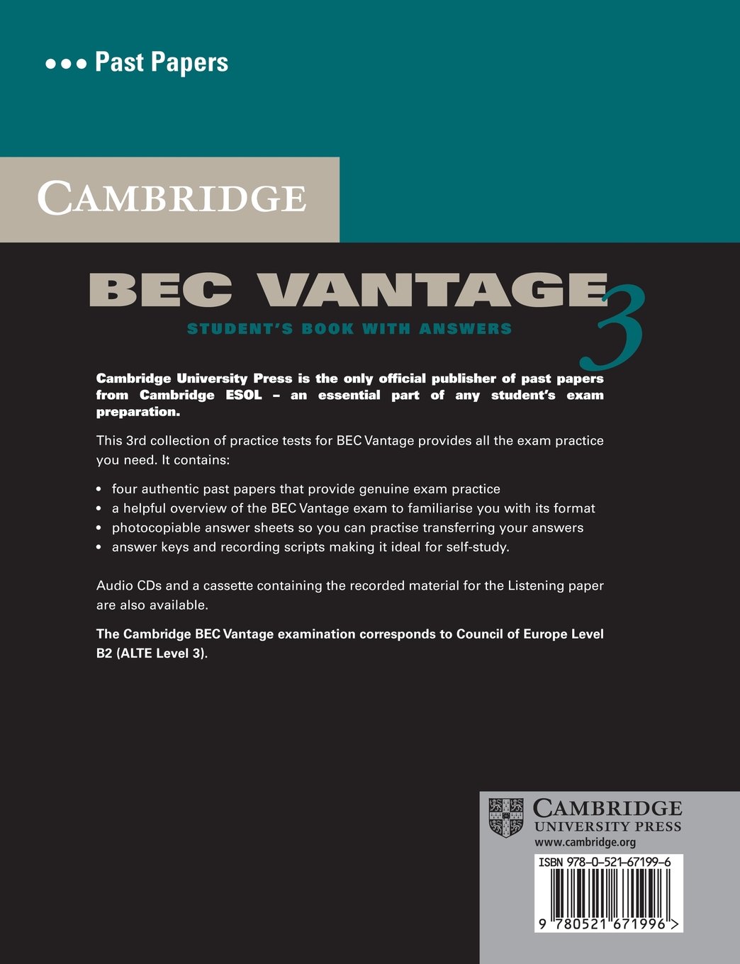 Mua Cambridge BEC Vantage 3 Student's Book with Answers (BEC Practice ...