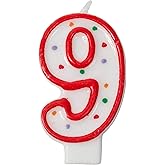 Amazon.com: Crave Number Birthday Candle Cake Topper, Red Polka Dot ...