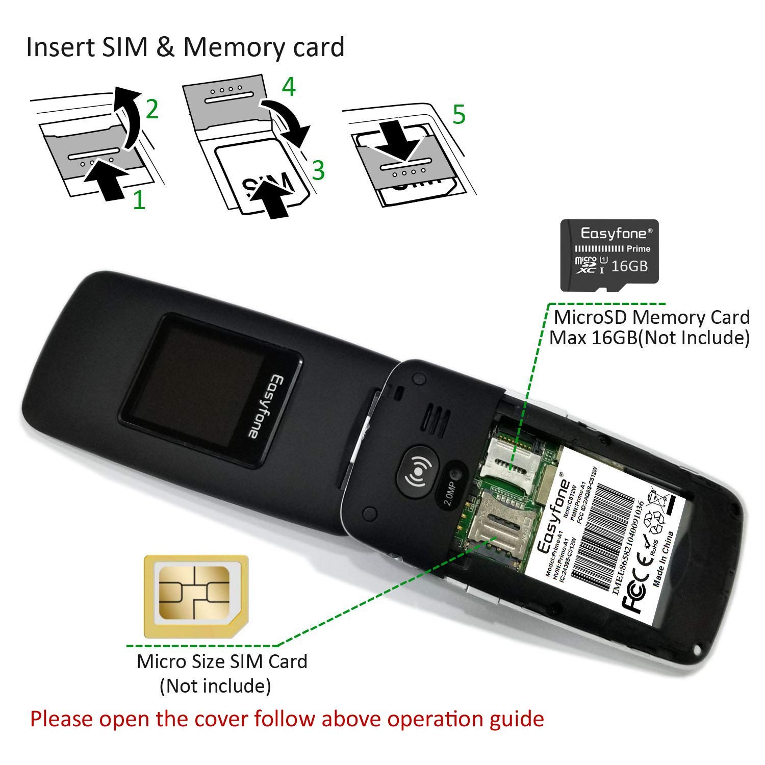 Mua Easyfone Prime-A1 3G Unlocked Senior Flip Cell Phone, Big Button ...