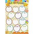 Amazon.com: FaCraft Spanish Birthday Chart for Classroom - Happy ...